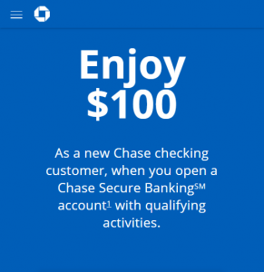 Chase Secure Banking℠ $100 Checking Bonus - The Money Ninja