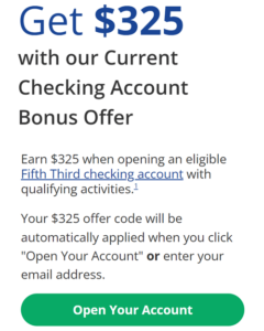 Fifth Third Bank $325 Checking Bonus - The Money Ninja
